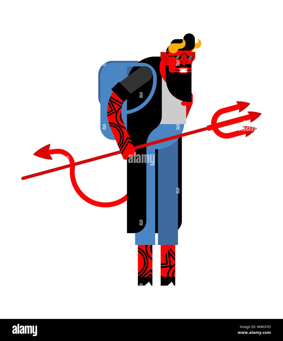 Devil Hipster isolated. Satan Fashionable look. Demon Bearded fashion ...