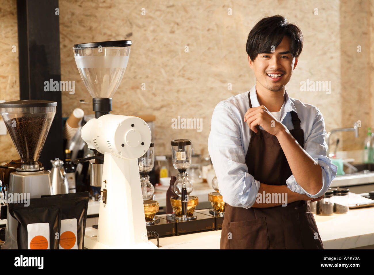 Coffee shop attendant Stock Photo - Alamy