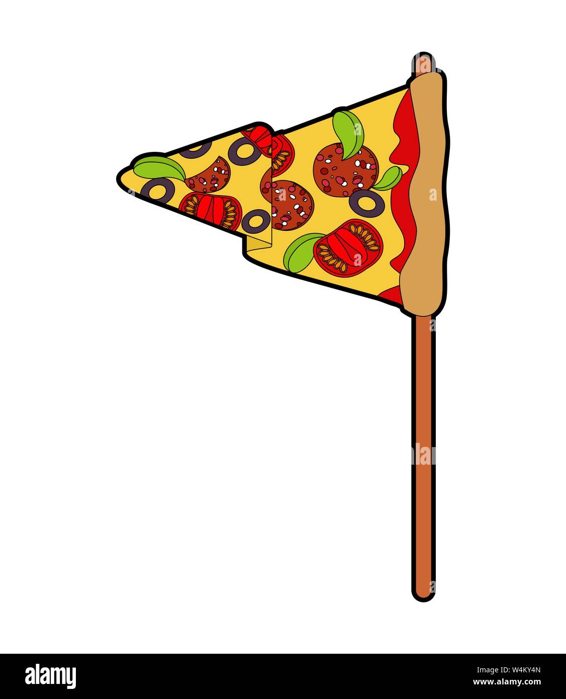 Pizza flag. Banner for Pizzeria or restaurant. Vector illustration ...