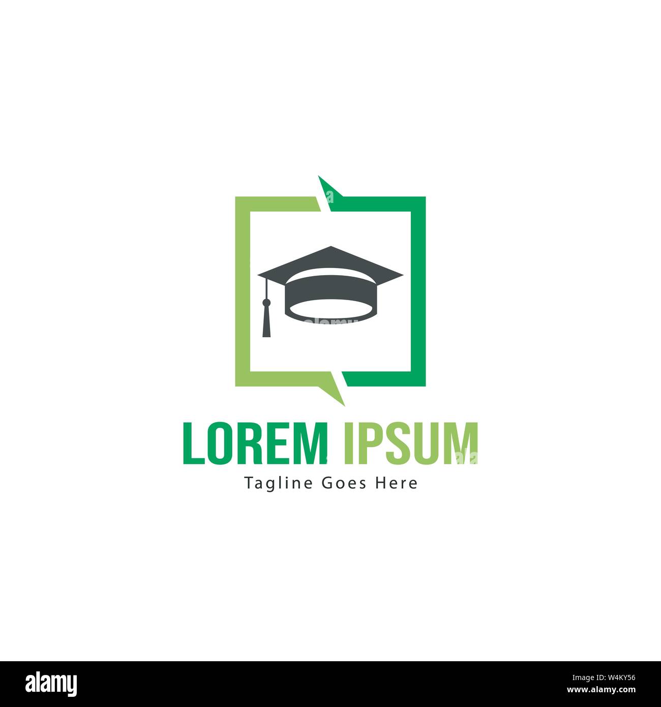 University logo template design. University logo with modern frame ...