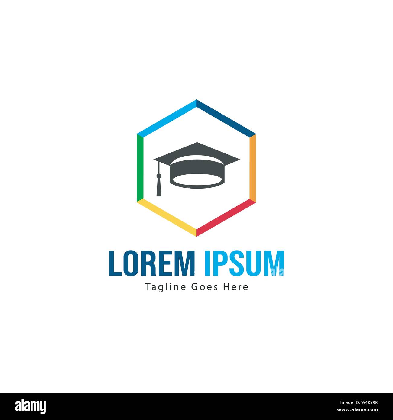 University logo template design. University logo with modern frame ...