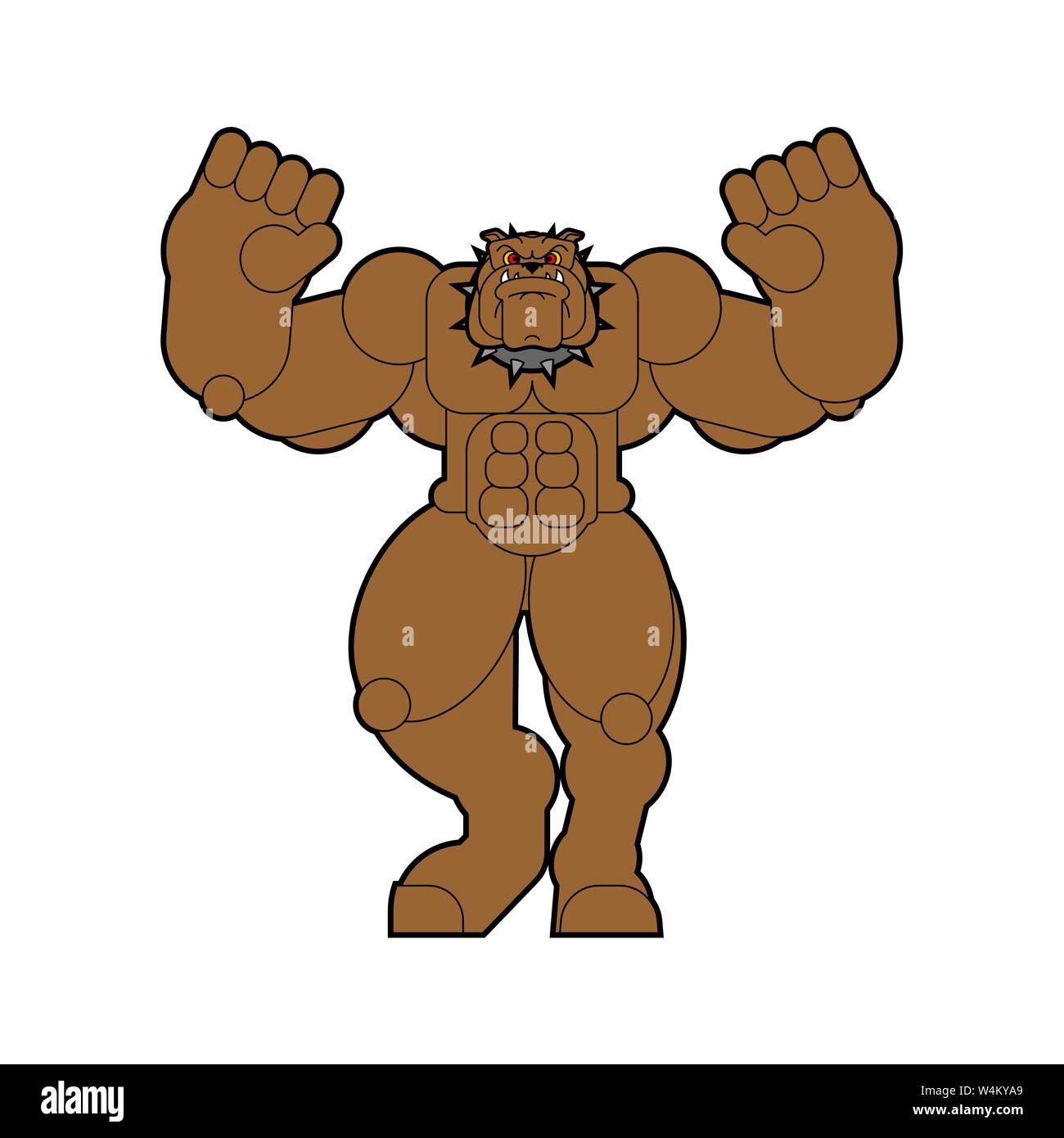 Strong dog. Powerful bulldog. pet bodybuilder. hard beast Stock Vector ...