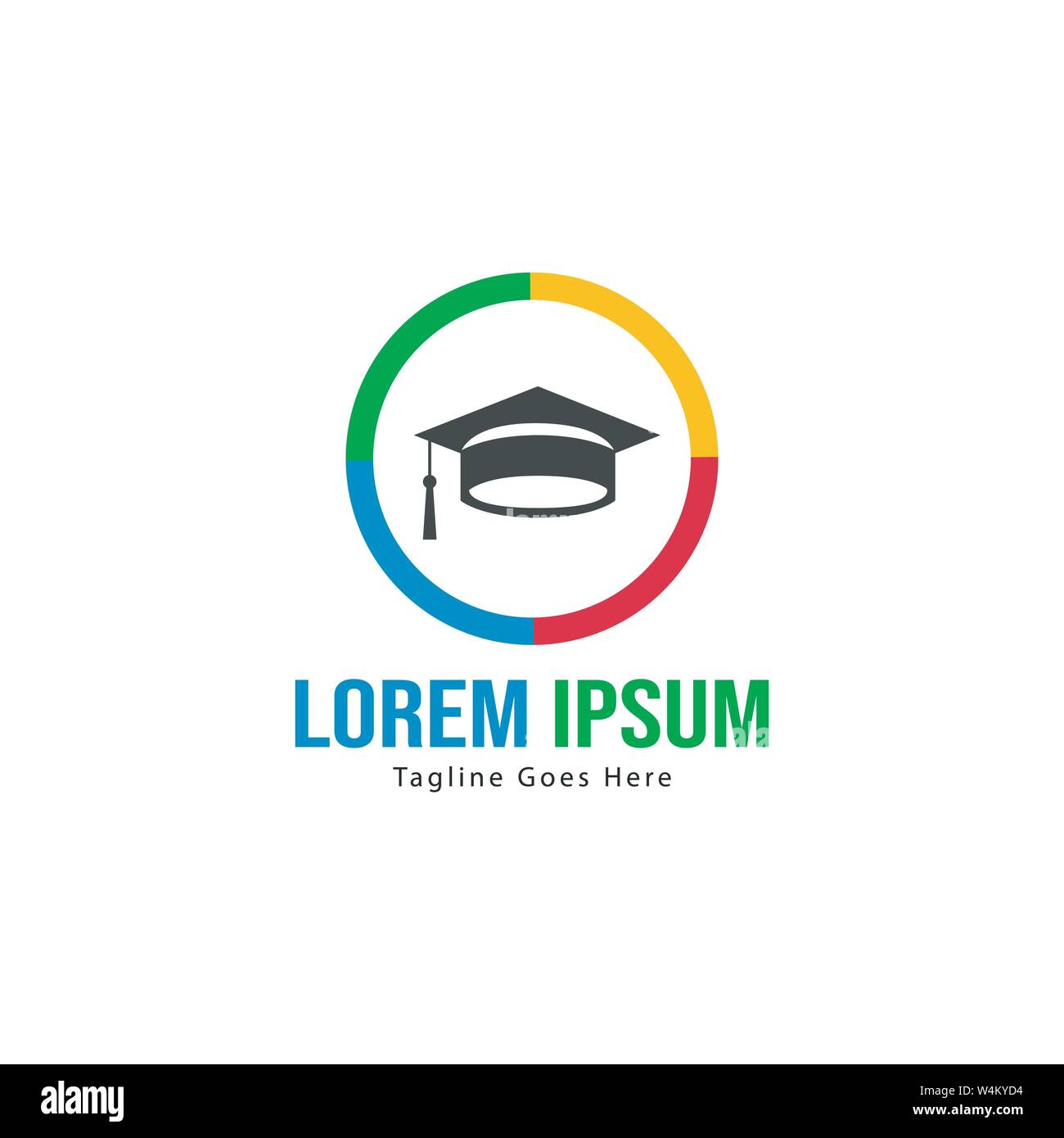 University logo template design. University logo with modern frame ...