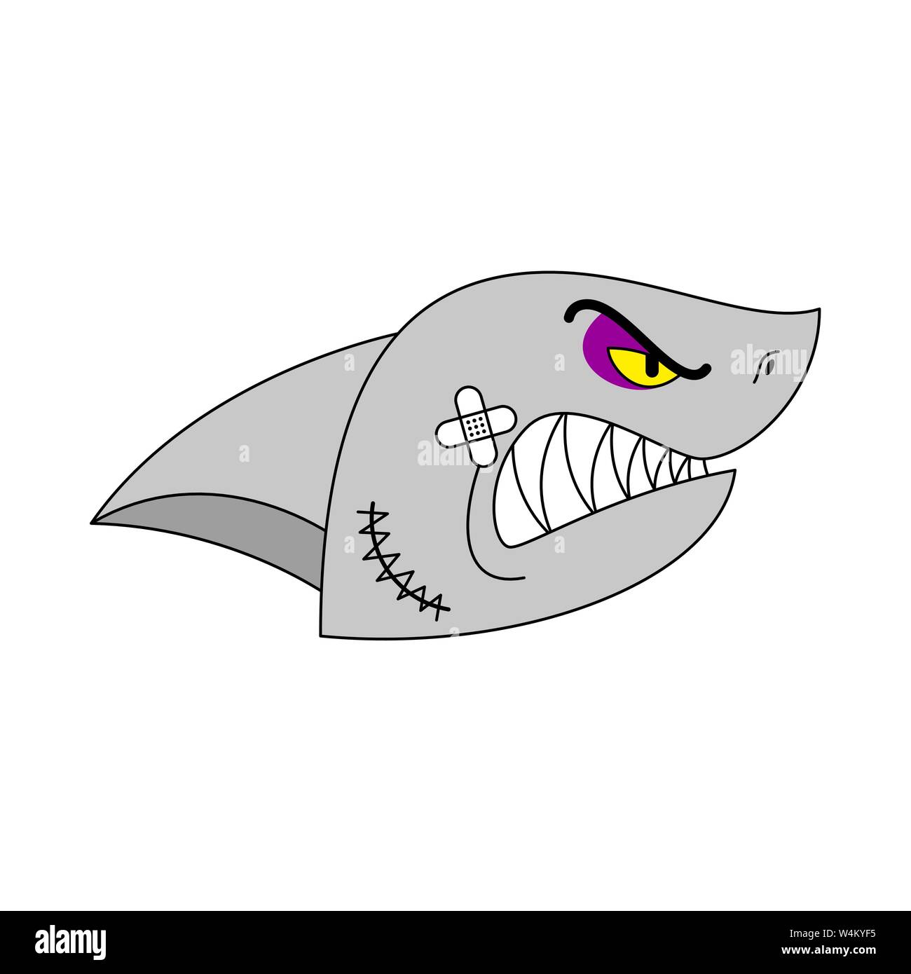 Hooligan Shark face. bully Water predator. ruffian Large predatory sea ...