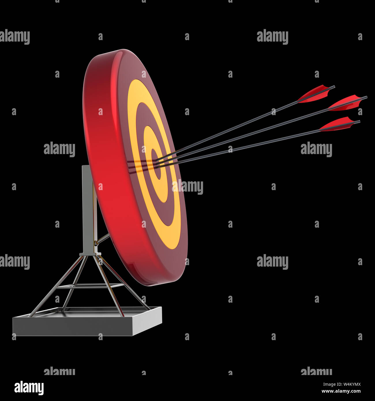 3d render arrows hitting bullseye hi-res stock photography and images ...