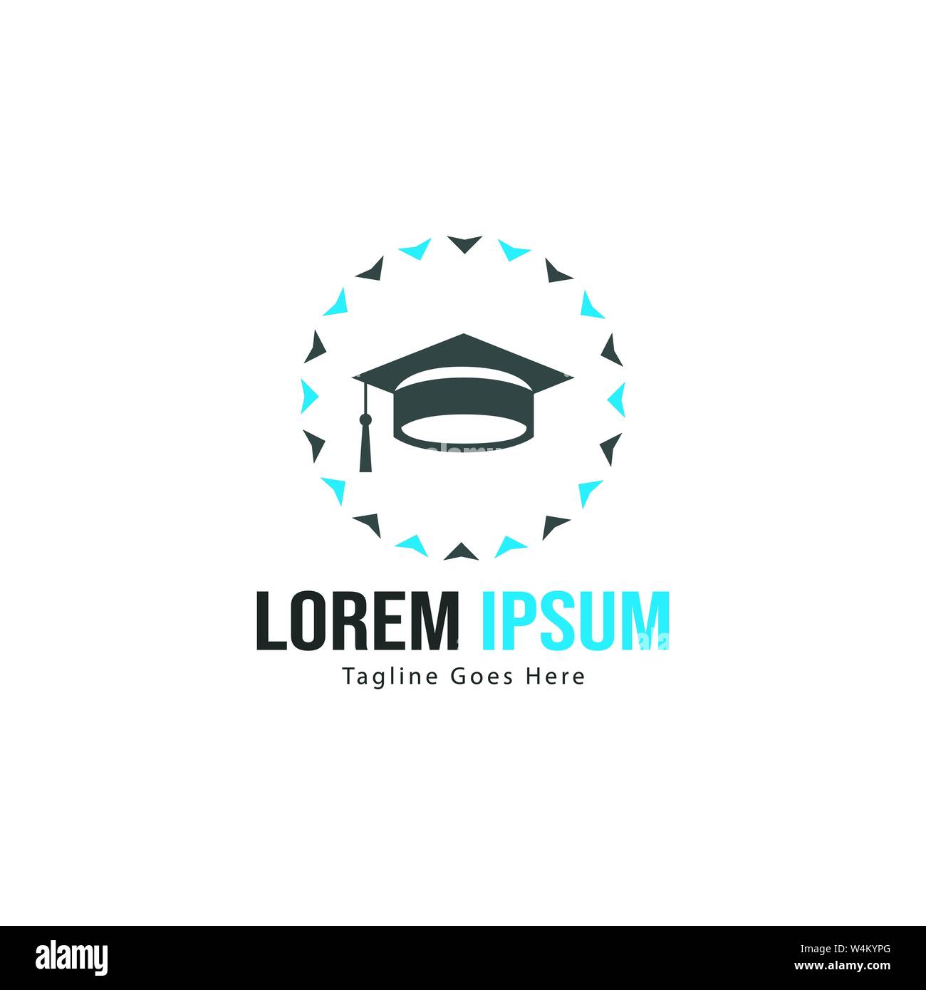 University logo template design. University logo with modern frame ...