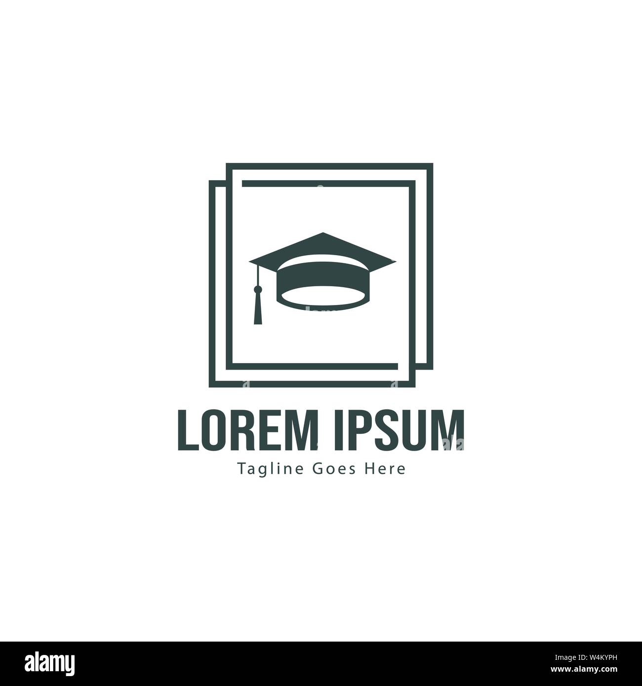 University logo template design. University logo with modern frame ...