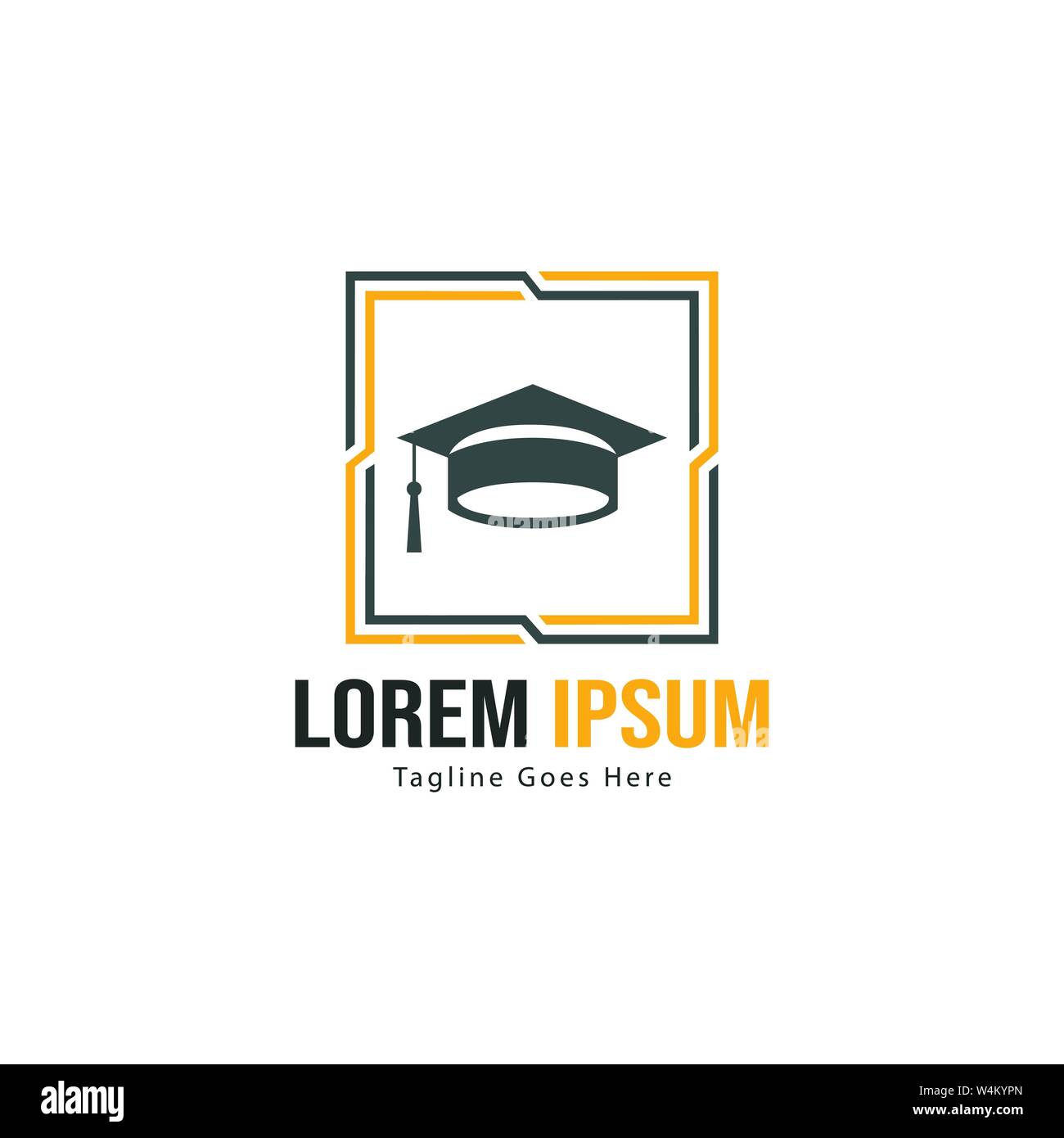 University logo template design. University logo with modern frame ...