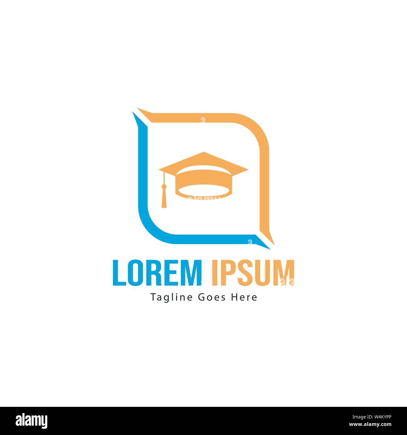 University logo template design. University logo with modern frame ...