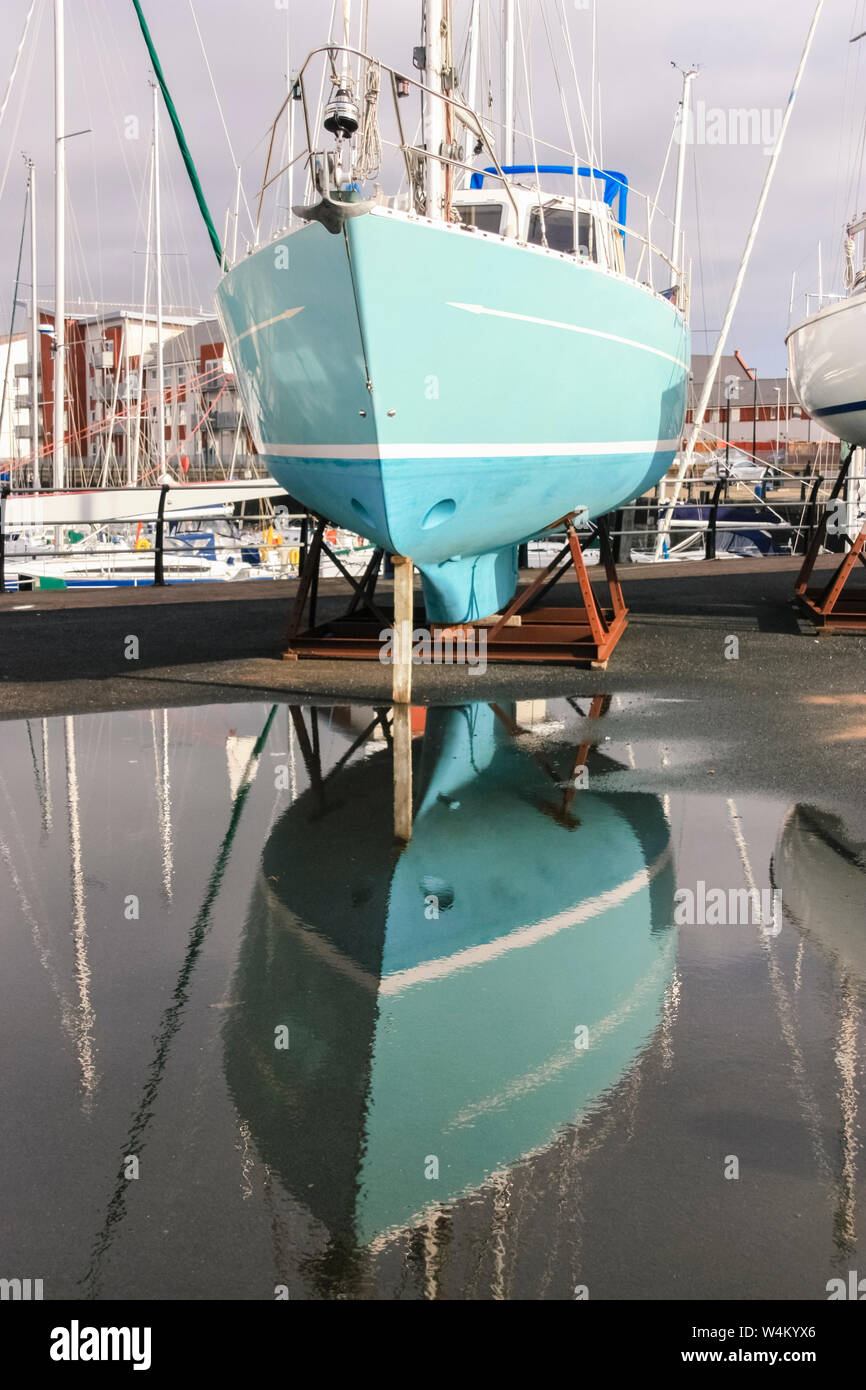 Irvine Harbour with boats and yachts in it Stock Photo - Alamy