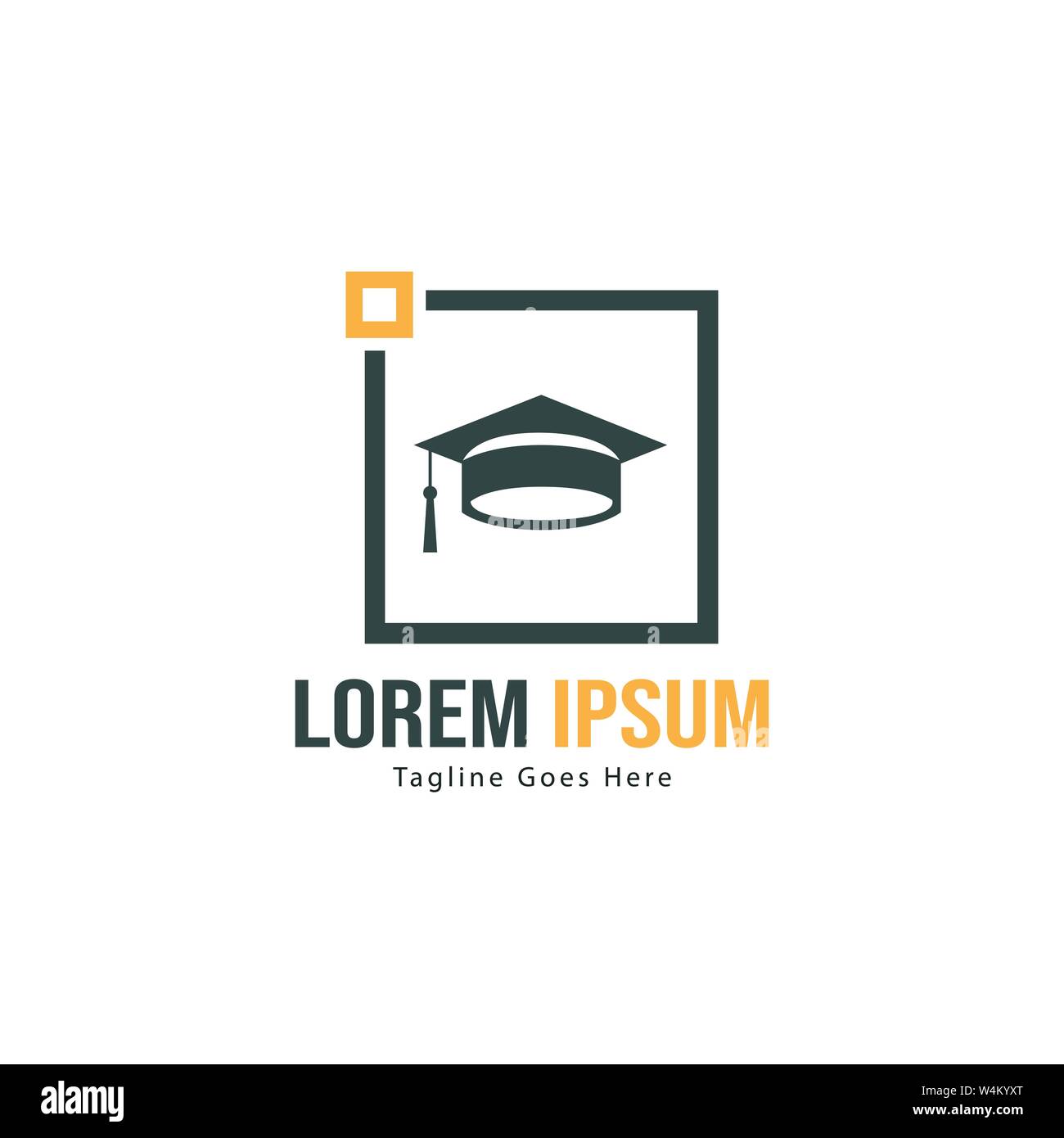 University logo template design. University logo with modern frame ...