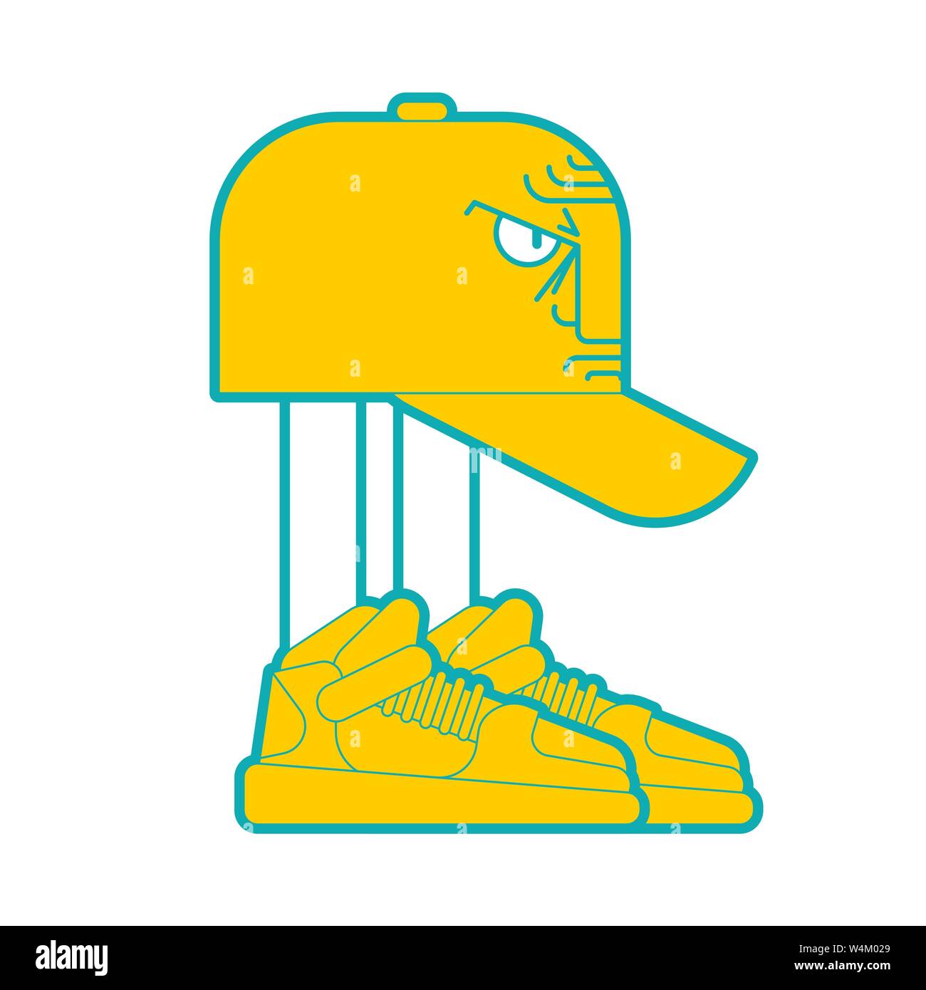 Cap in sneakers. Baseball cap with legs. urban street style Stock ...
