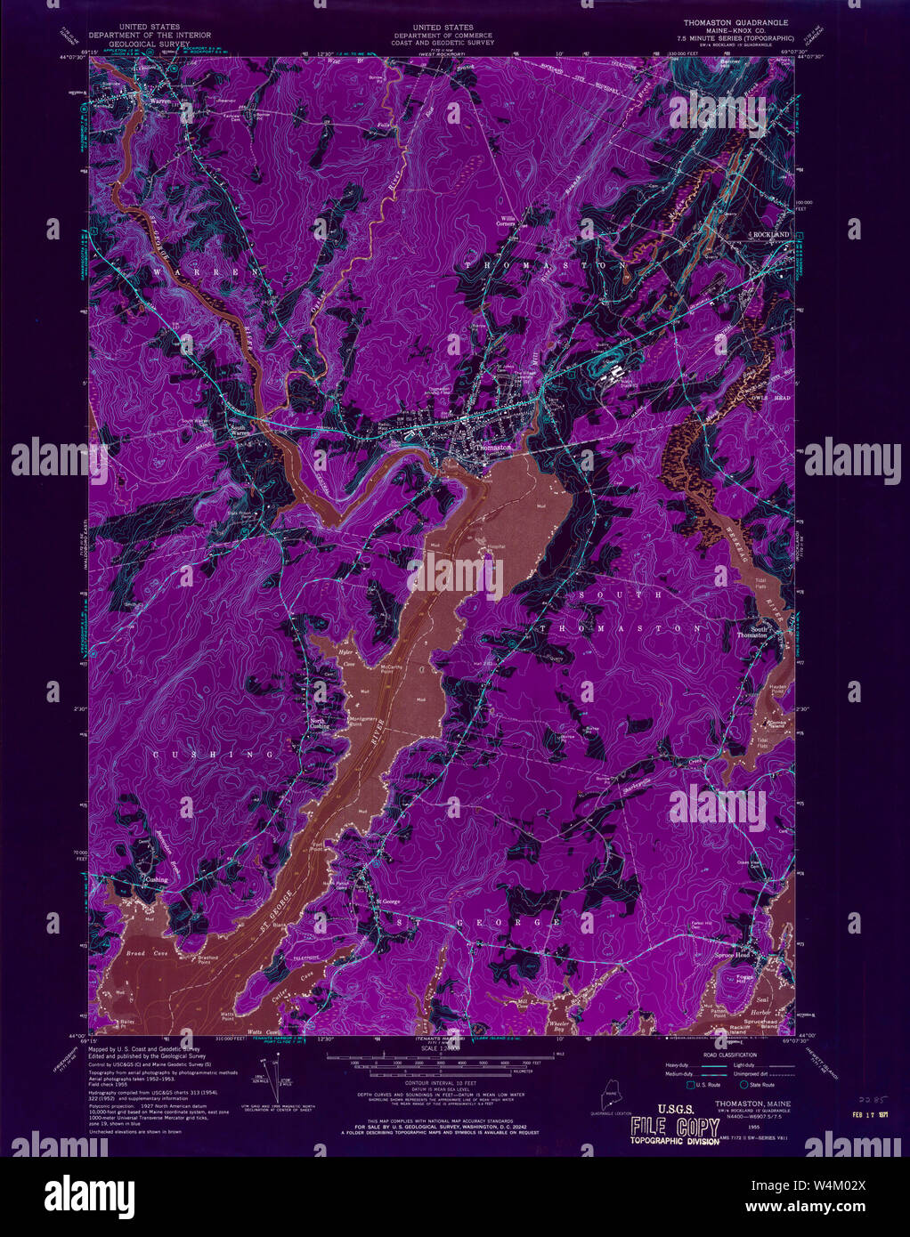 Maine USGS Historical Map Thomaston 807230 1955 24000 Inversion ...