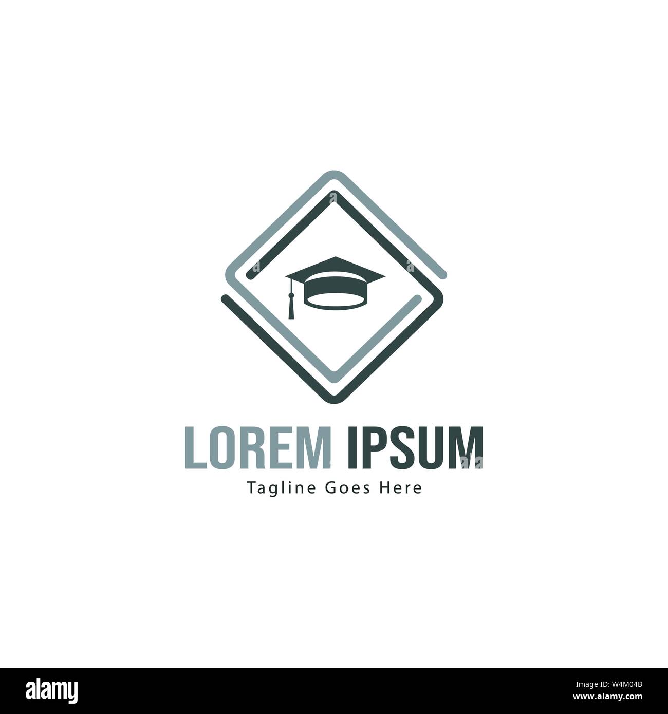 University logo template design. University logo with modern frame ...