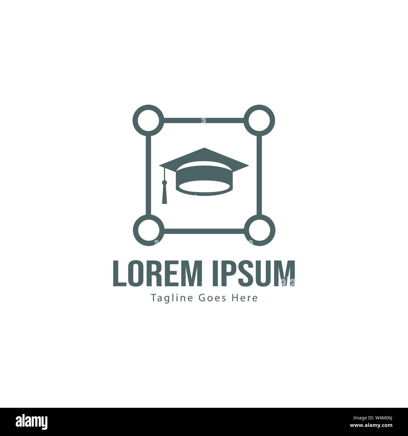 University logo template design. University logo with modern frame ...