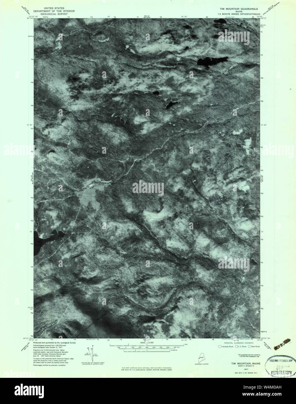 Maine USGS Historical Map Tim Mountain 807232 1977 24000 Restoration ...
