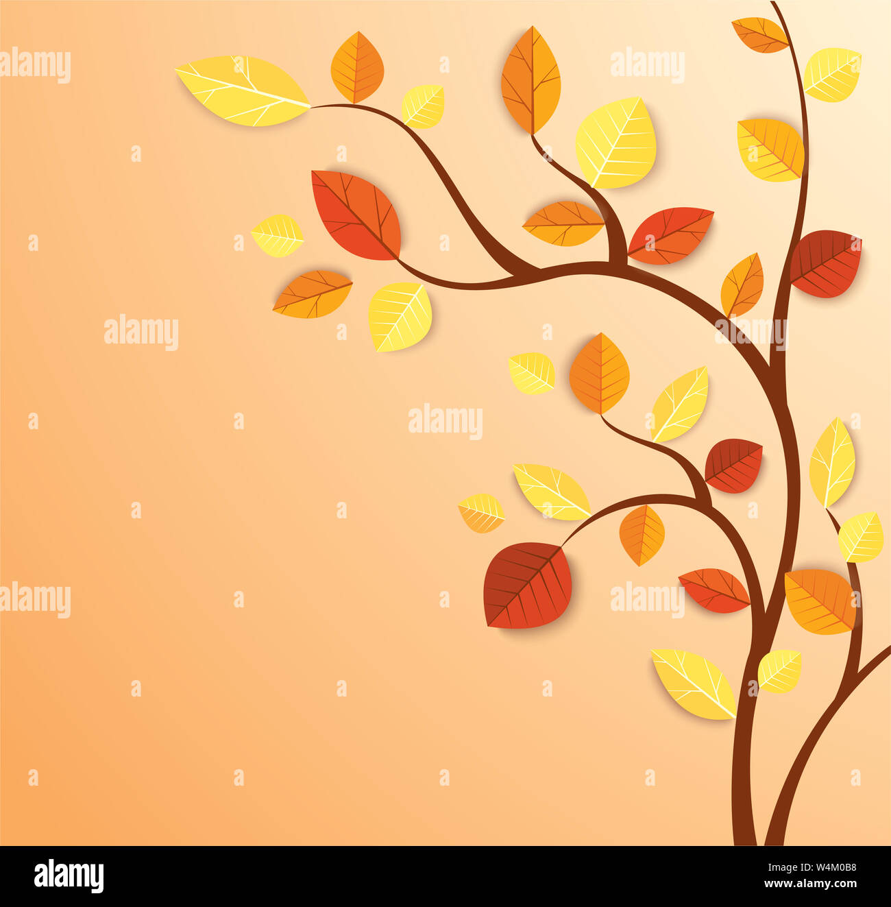 Autumn leaves and space for write background illustration Stock Photo ...