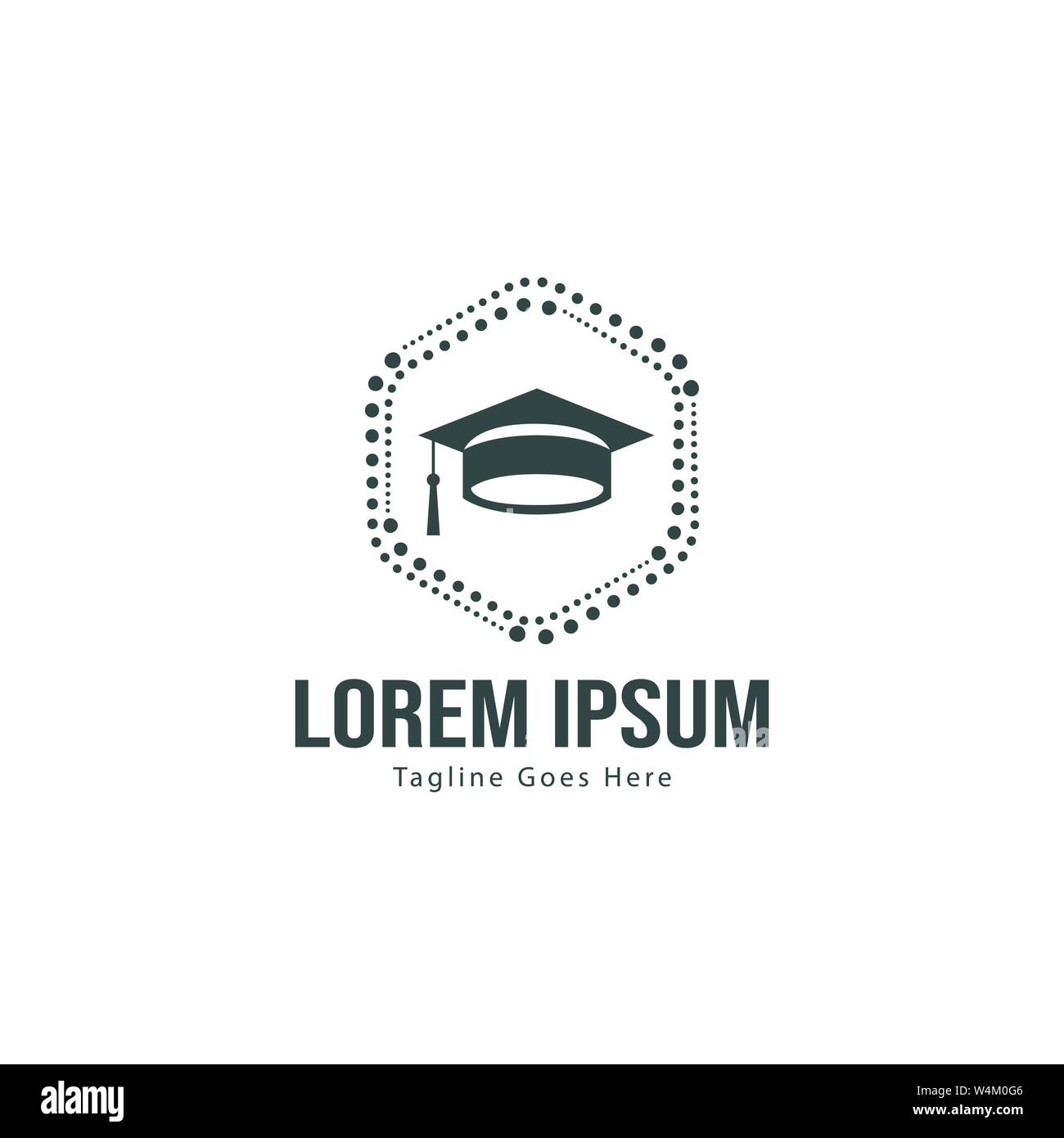 University logo template design. University logo with modern frame ...