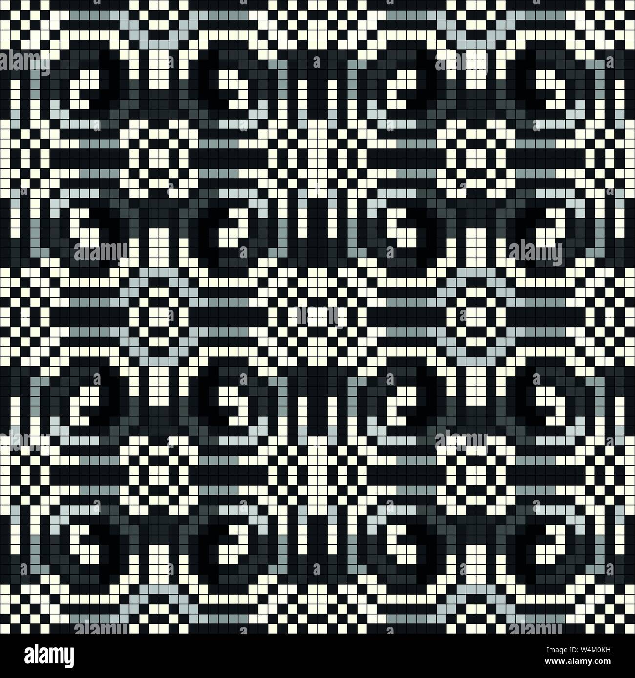 beautiful seamless pattern monochrome pixels vector illustration Stock ...