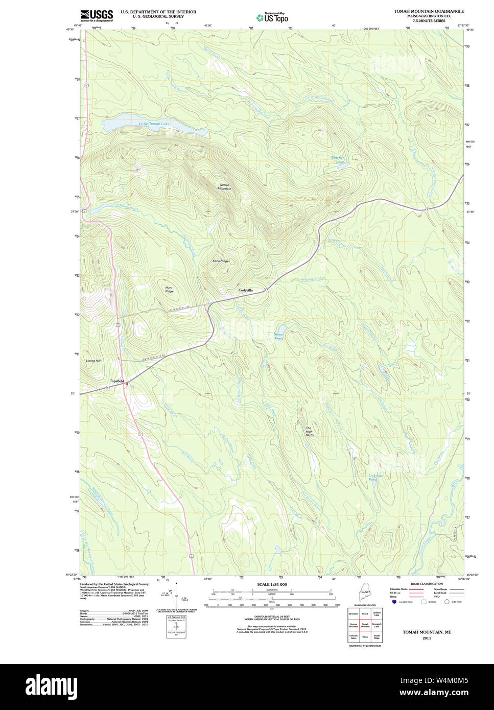Maine USGS Historical Map Tomah Mountain 20110829 TM Restoration Stock ...