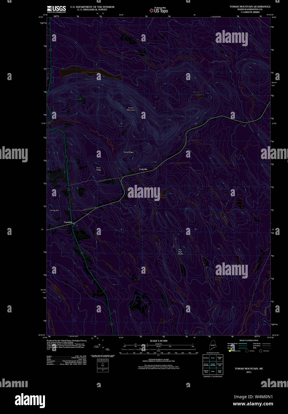 Maine USGS Historical Map Tomah Mountain 20110829 TM Inversion ...