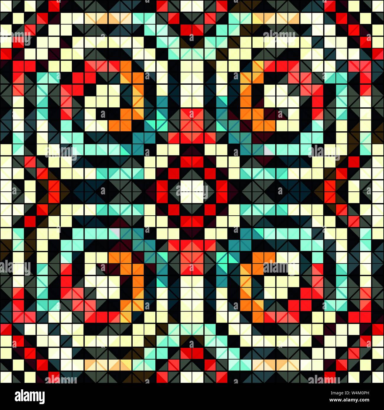 pixels colored geometric seamless pattern vector illustration Stock ...