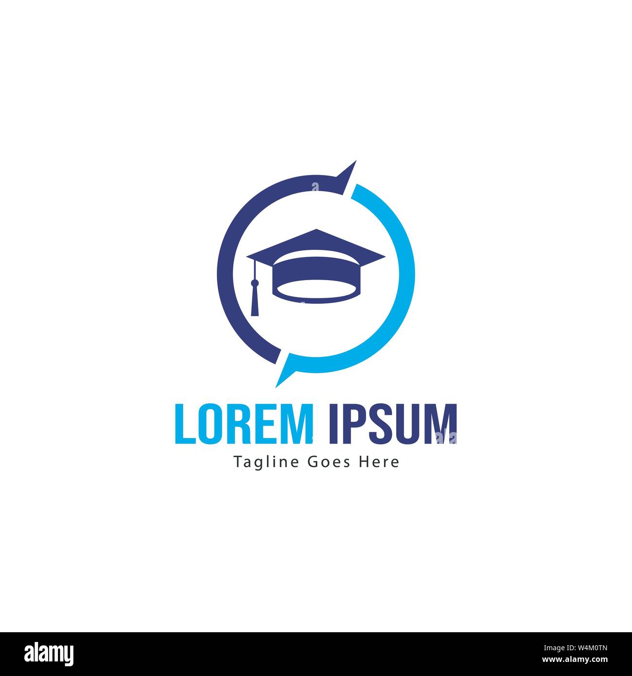 University logo template design. University logo with modern frame ...