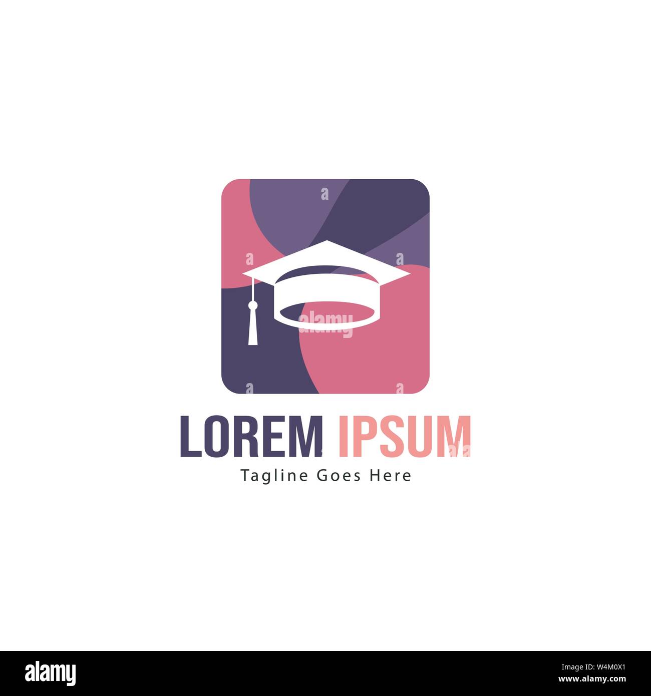 University logo template design. University logo with modern frame ...