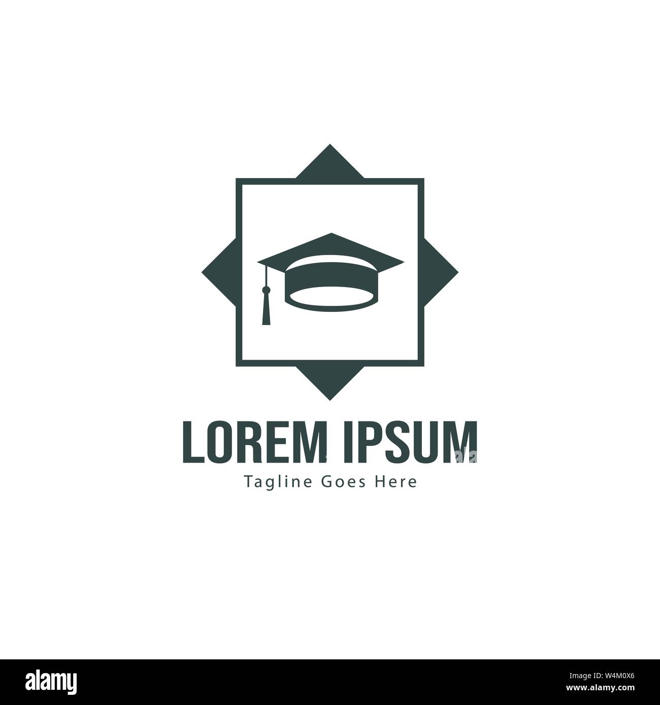 University logo template design. University logo with modern frame ...