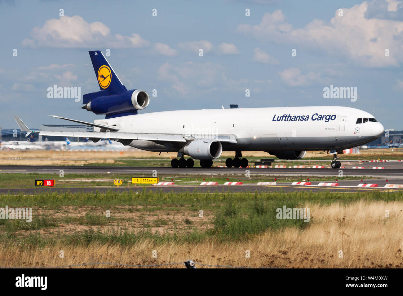 FRANKFURT / GERMANY - AUGUST 20, 2013: Lufthansa Cargo MD-11 D-ALCA ...