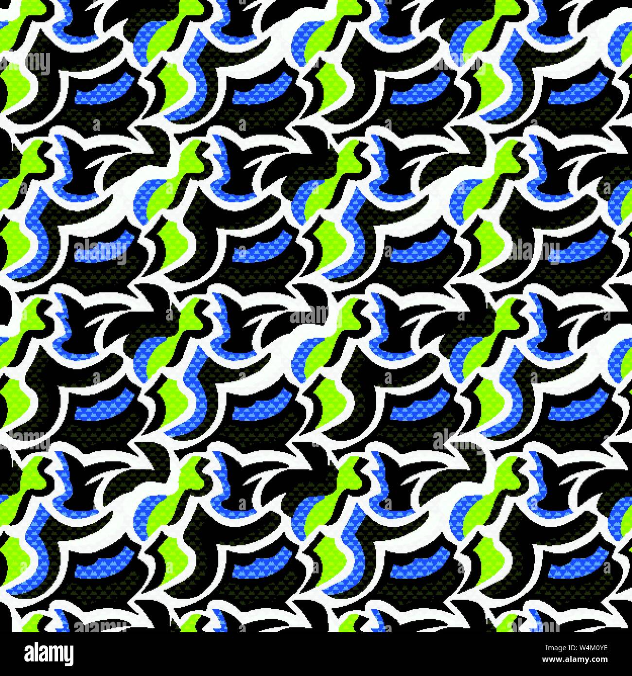 Graffiti small psychedelic seamless pattern vector illustration Stock ...