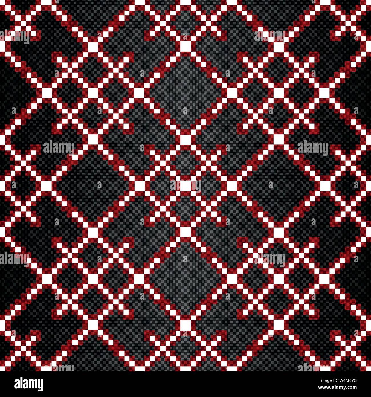 pixels on a black background geometric seamless pattern Stock Vector ...