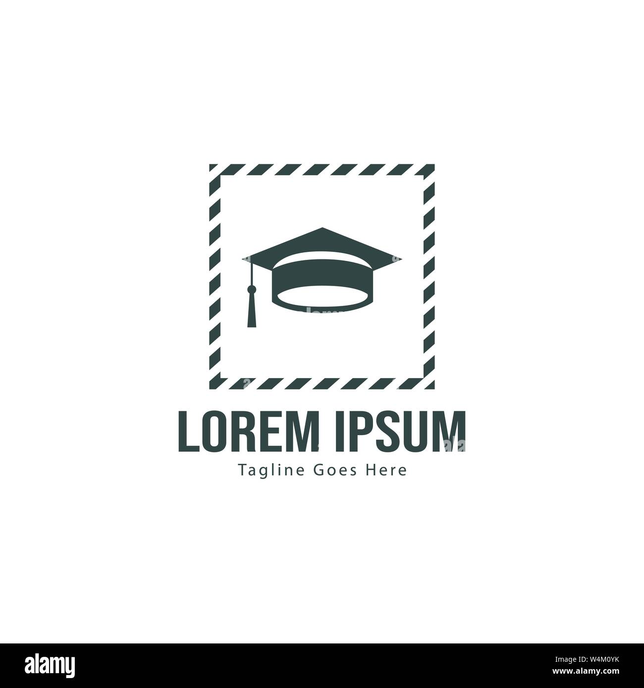 University logo template design. University logo with modern frame ...