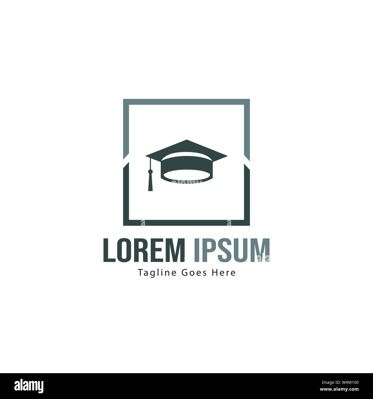 University logo template design. University logo with modern frame ...