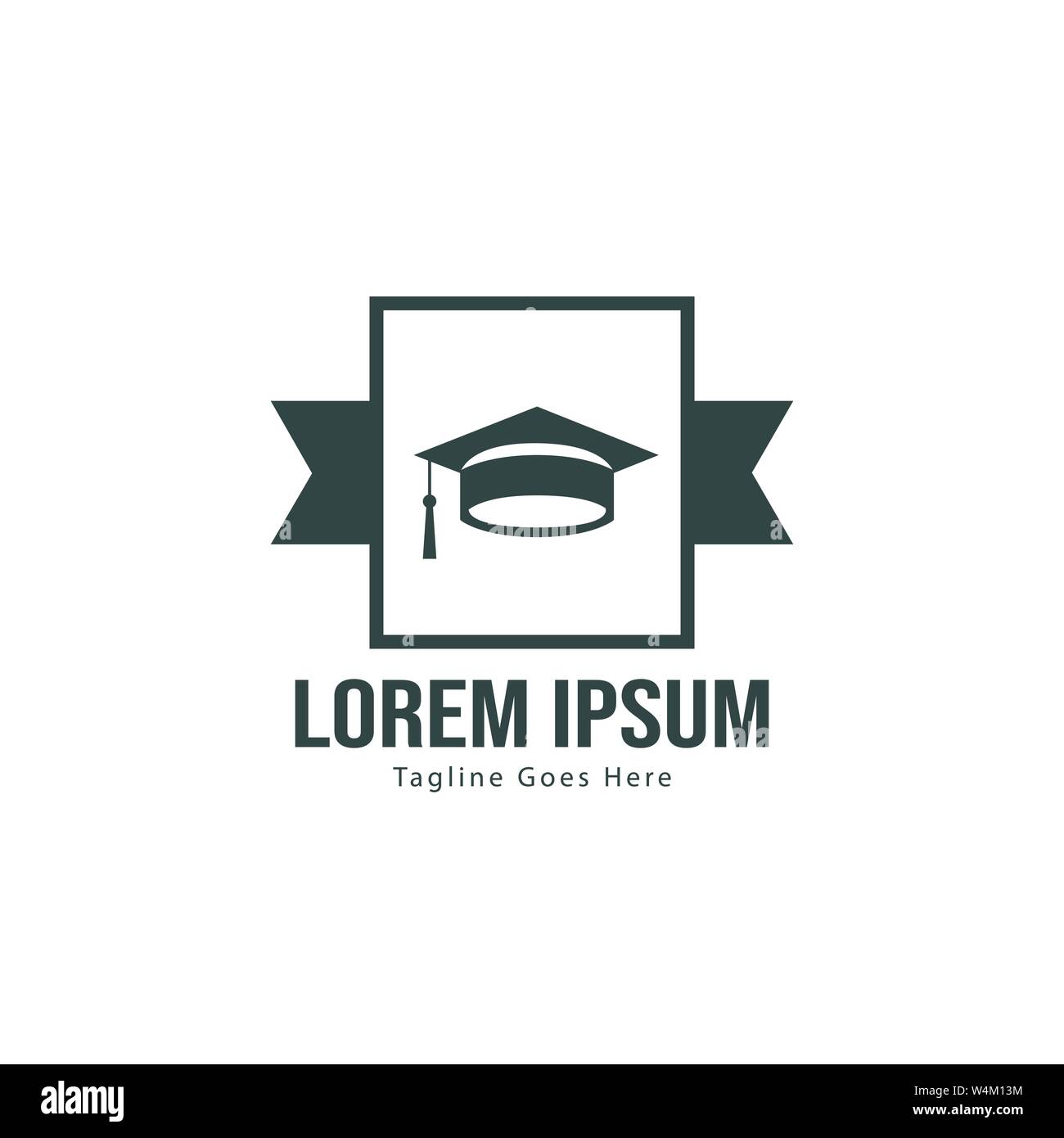University logo template design. University logo with modern frame ...