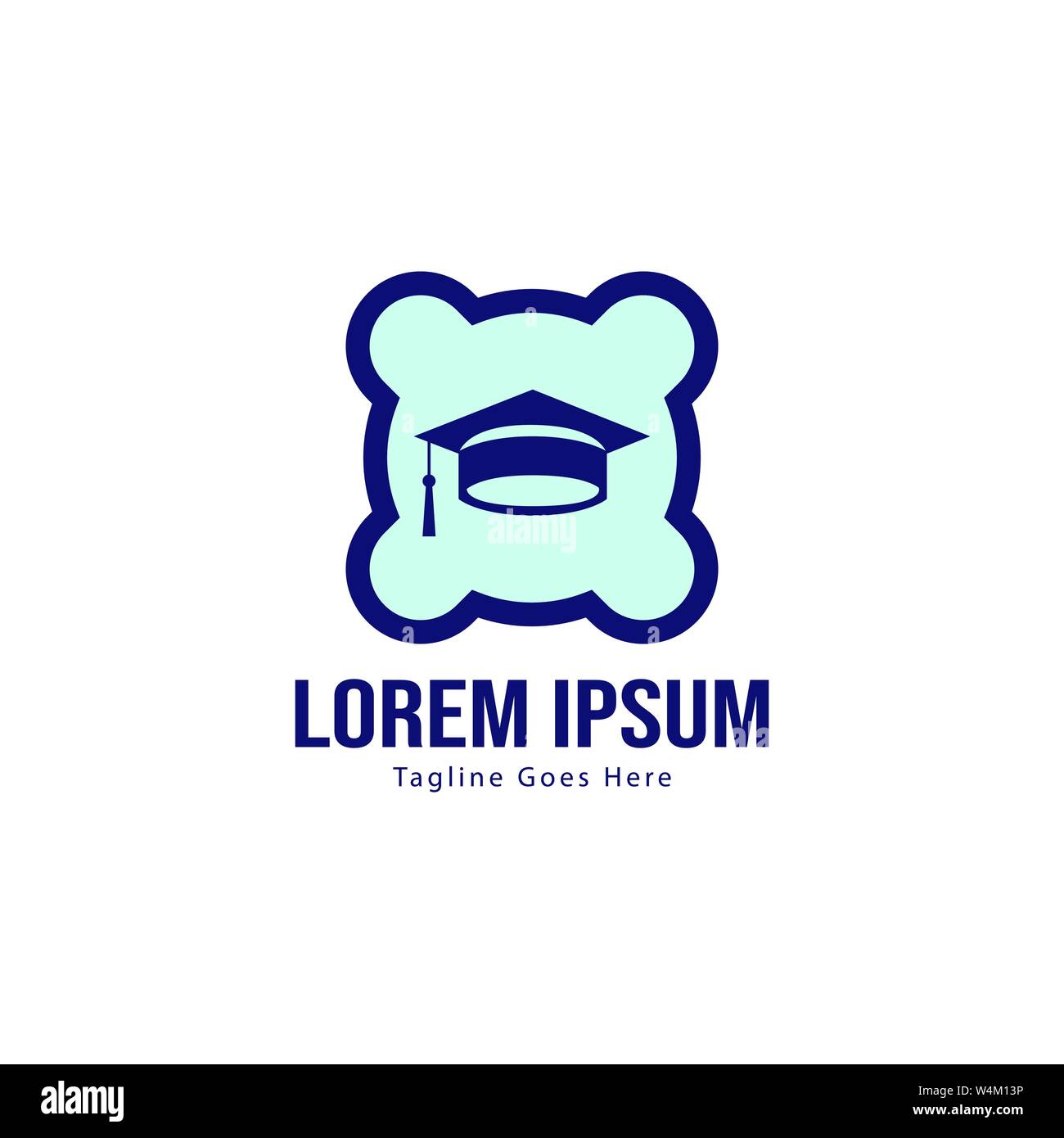 University logo template design. University logo with modern frame ...