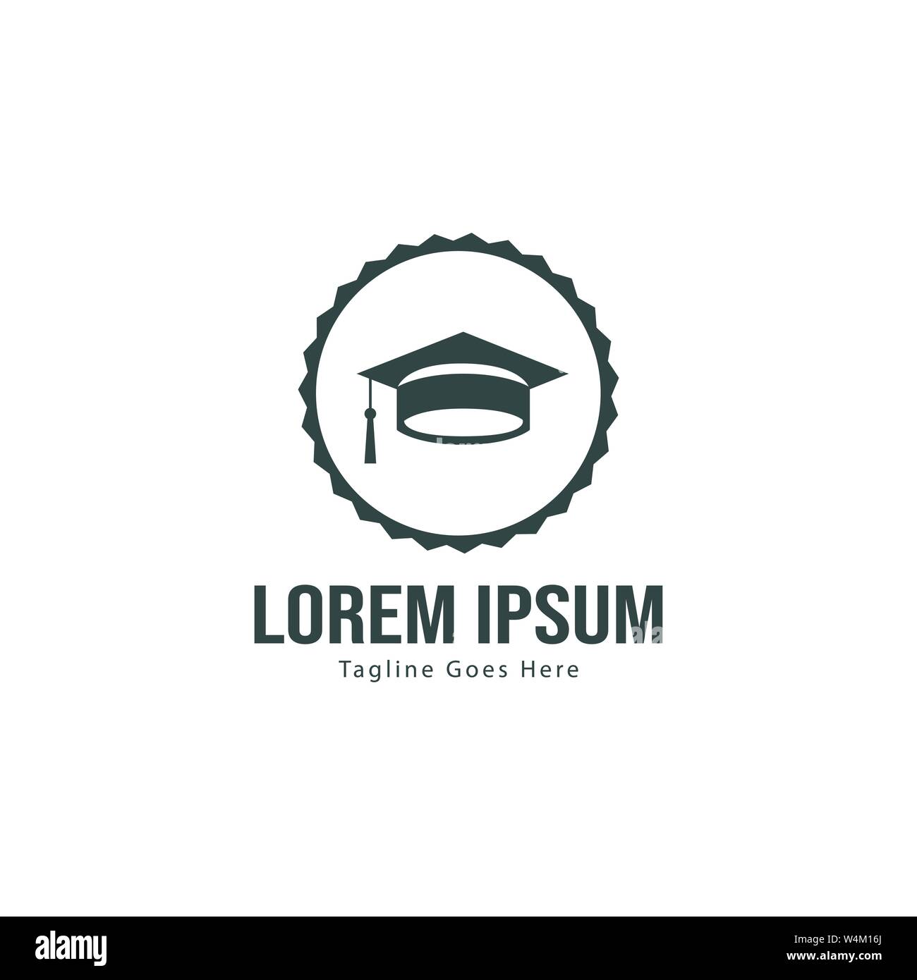 University logo template design. University logo with modern frame ...