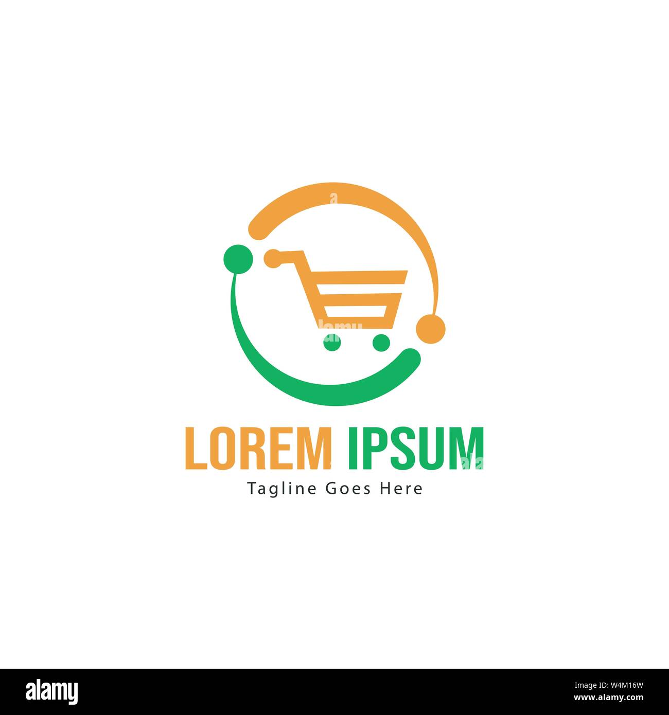 Shopping logo template design. Shopping logo with modern frame isolated ...
