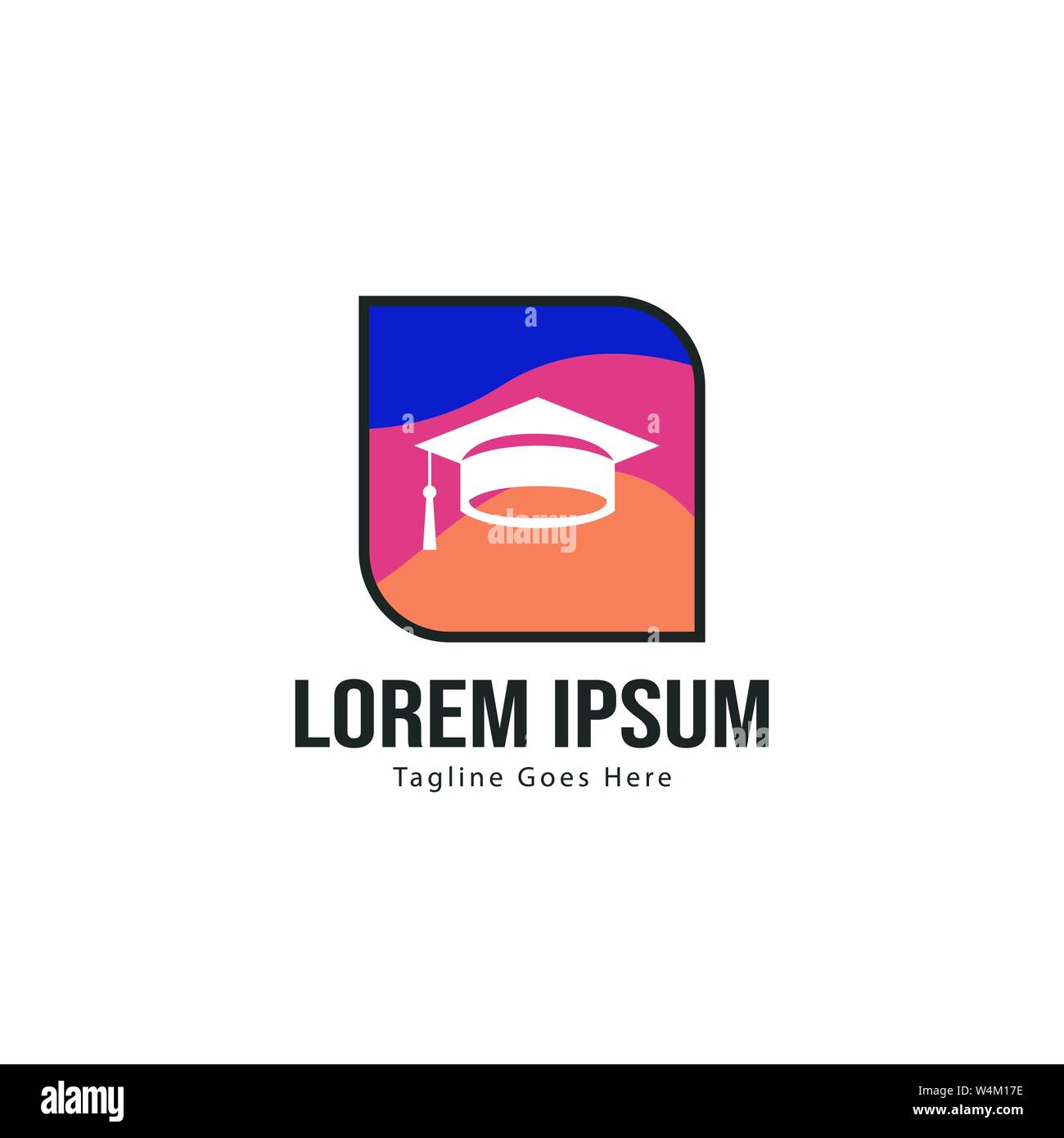 University logo template design. University logo with modern frame ...