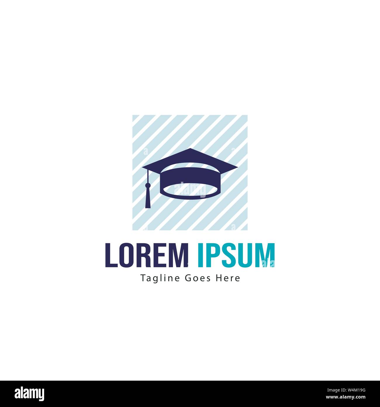 University logo template design. University logo with modern frame ...