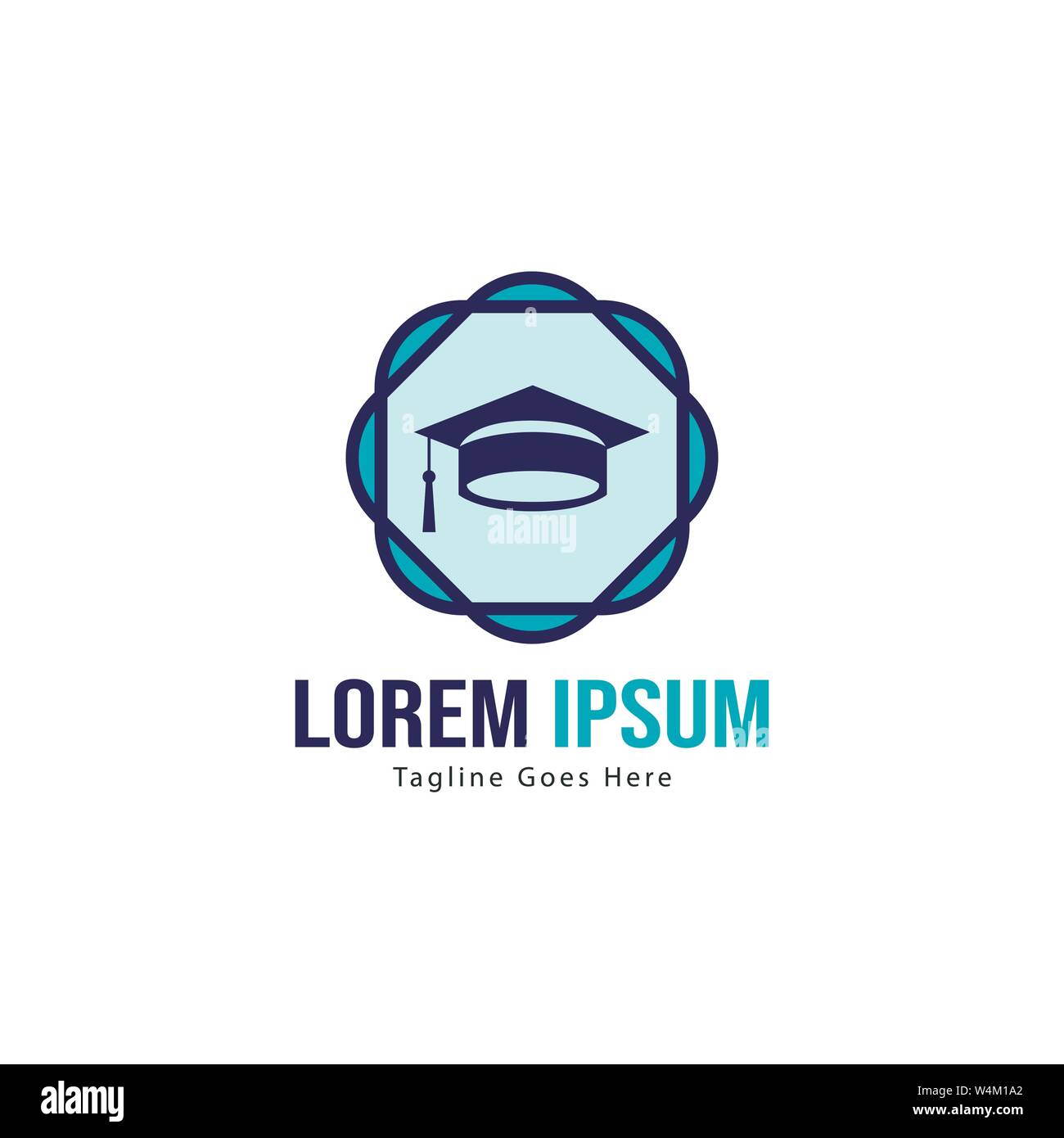 University logo template design. University logo with modern frame ...