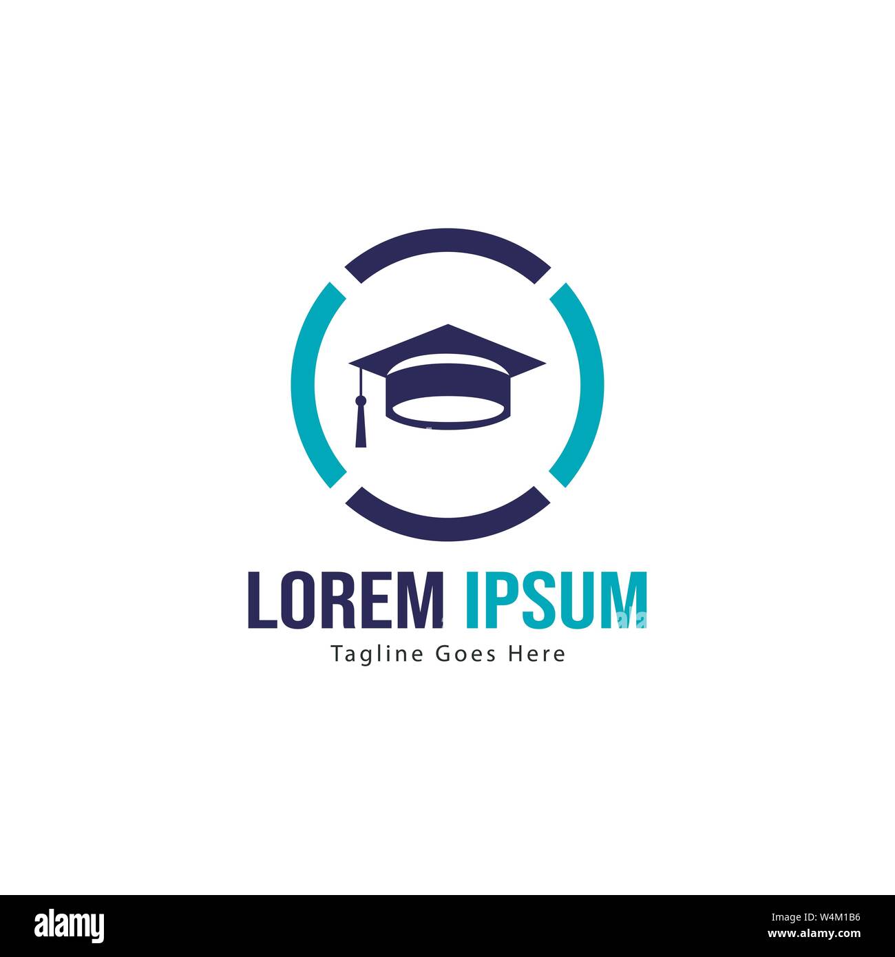 University logo template design. University logo with modern frame ...