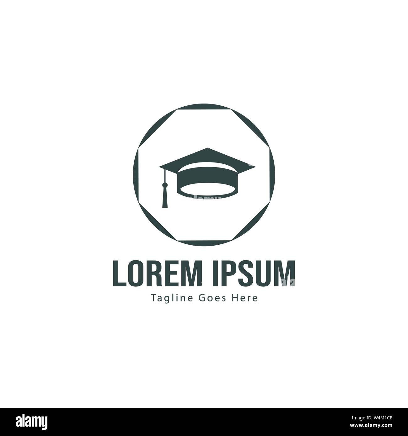 University logo template design. University logo with modern frame ...