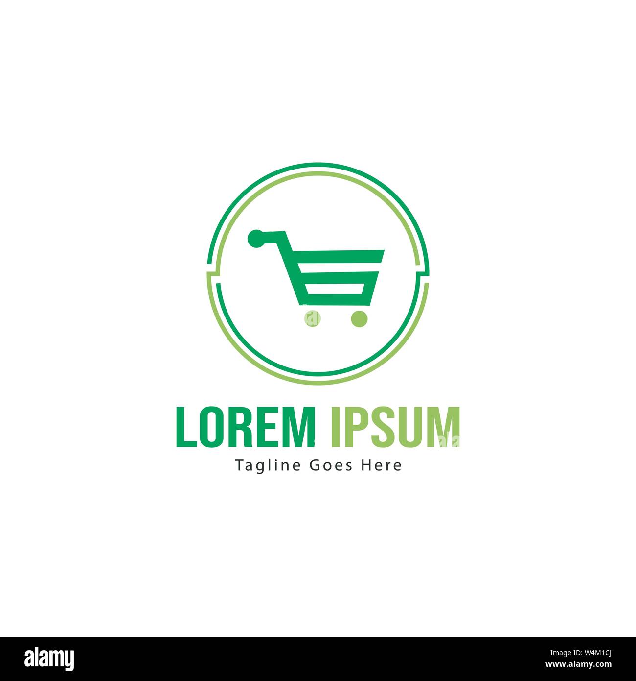 Shopping logo template design. Shopping logo with modern frame isolated ...