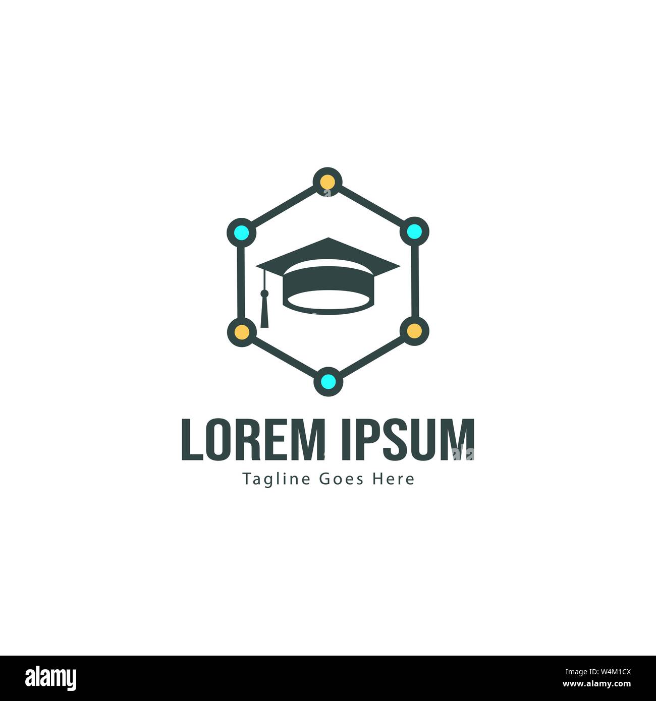 University logo template design. University logo with modern frame ...