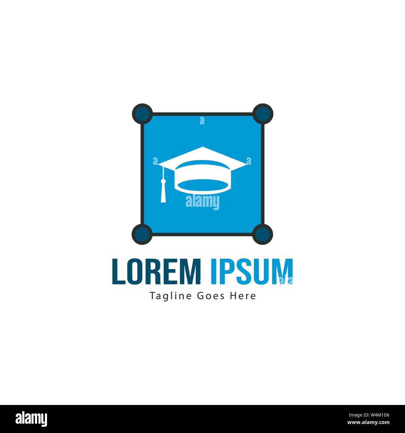 University logo template design. University logo with modern frame ...