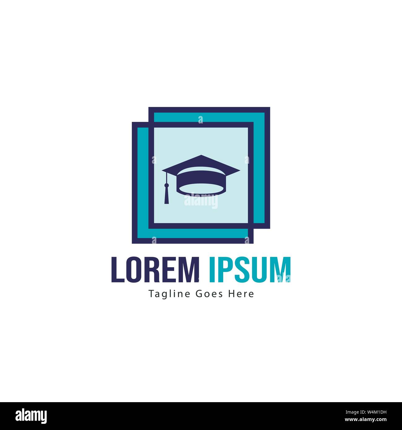 University logo template design. University logo with modern frame ...