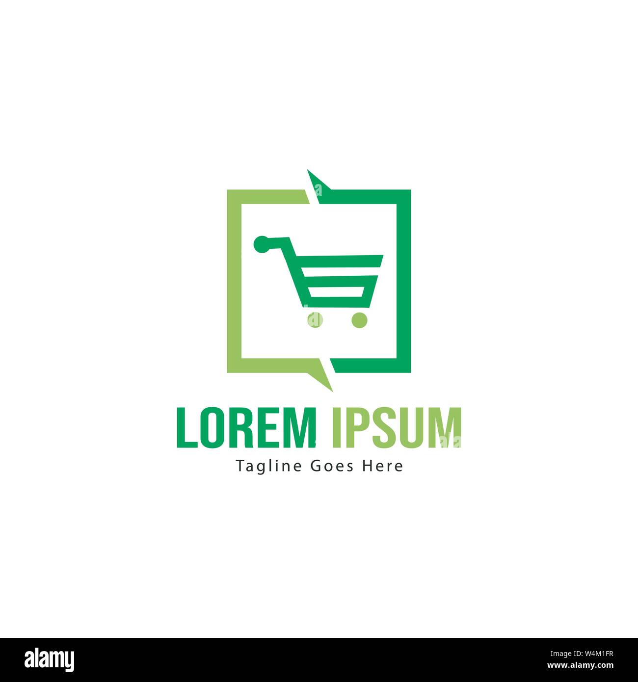 Shopping logo template design. Shopping logo with modern frame isolated ...