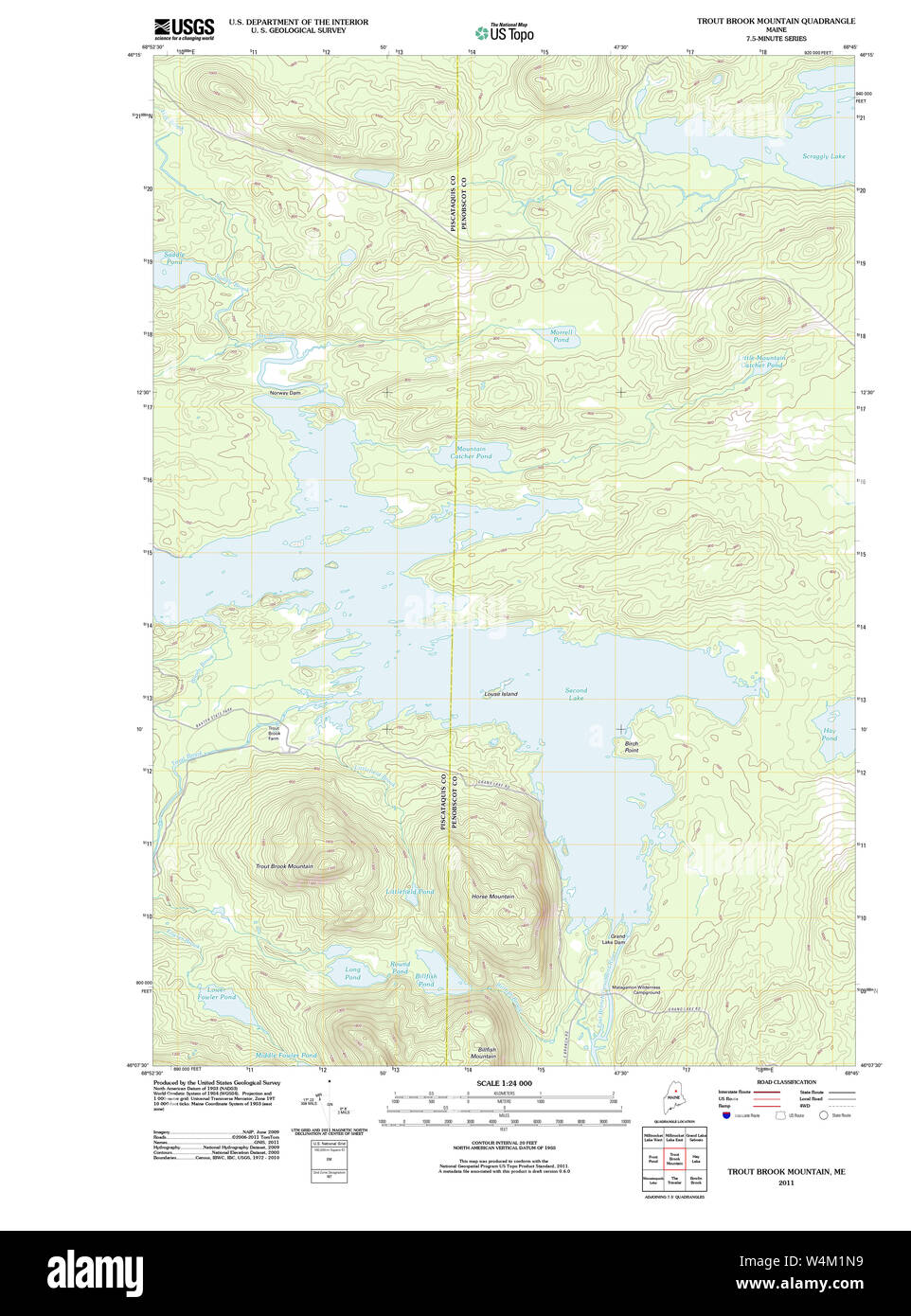 Maine USGS Historical Map Trout Brook Mountain 20110909 TM Restoration ...