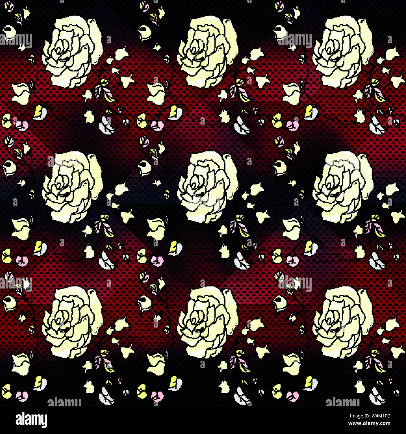 white rose on a beautiful background geometric seamless pattern Stock ...